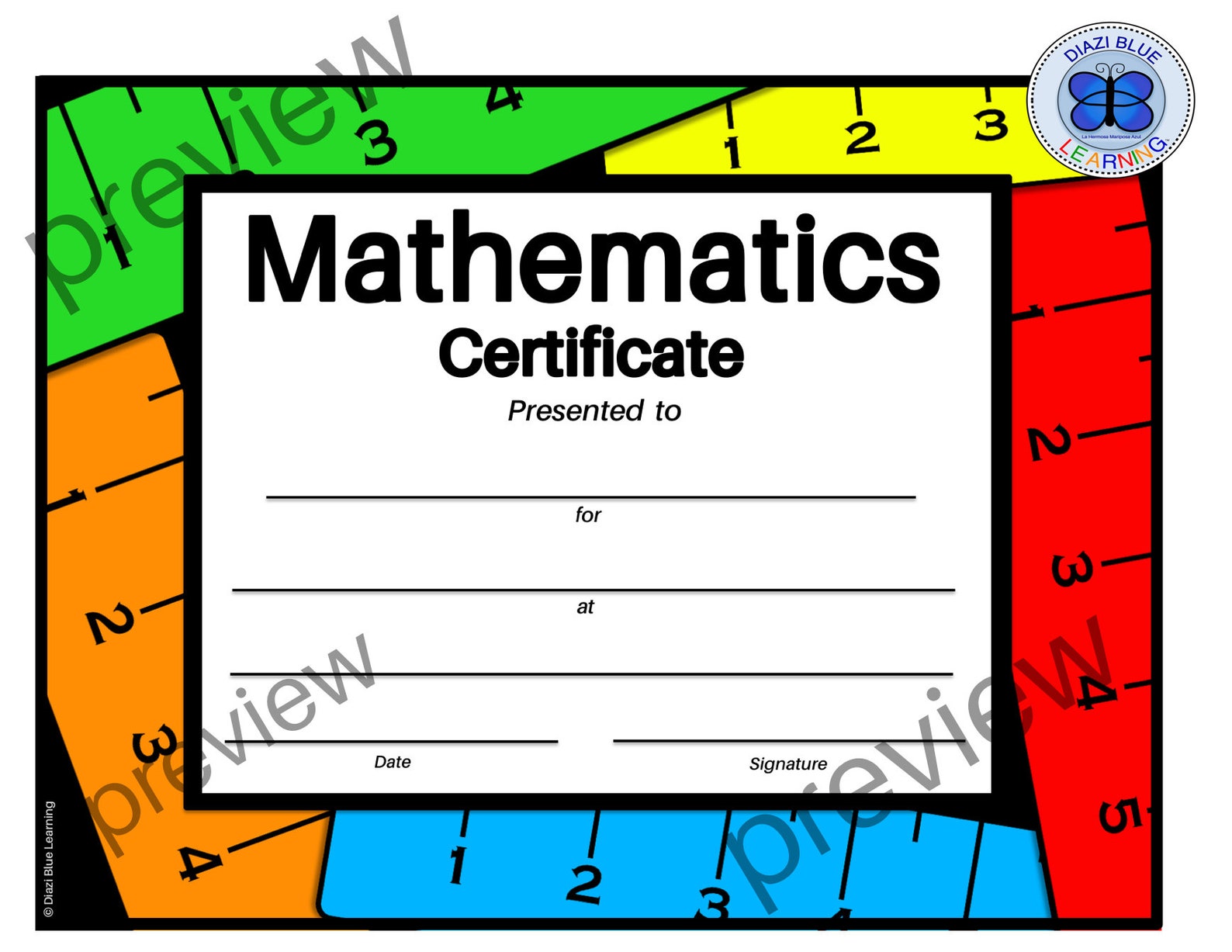 Math Certificate, PDF Math Certificate, School Certificates, Classroom ...