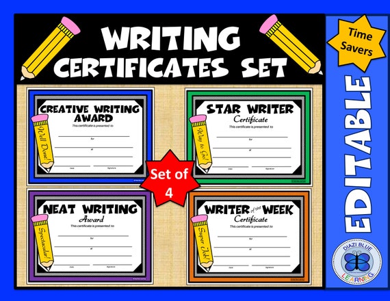 Writing Certificates PDF Writing Certificates End of Year | Etsy