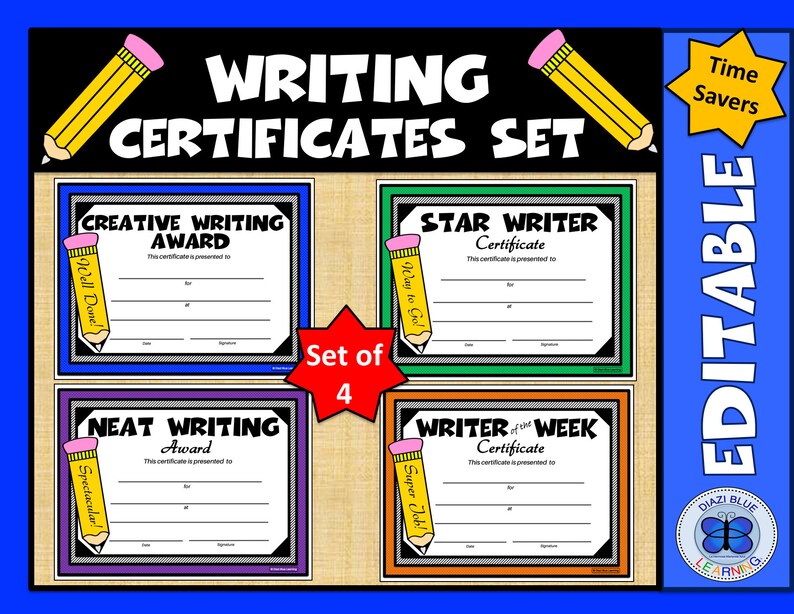 Writing Certificates, PDF Writing Certificates, End of Year ...