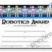 Robotics Award, Robotics Certificates, Editable Robotics Certificates ...