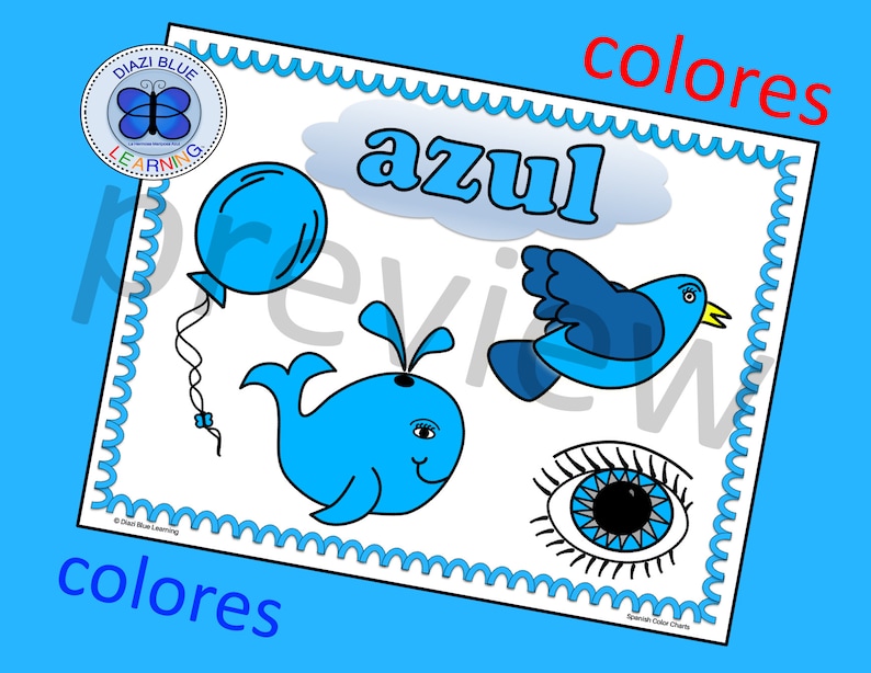 Spanish Color Charts, Spanish Colors, Spanish Charts, Colors in Spanish ...