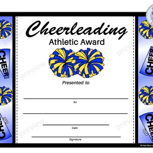 Cheerleading Certificate, Cheerleading Award, Editable Cheerleading ...