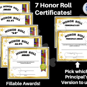 Set of 7 Kente Fillable Honor Roll PDF Certificates #2, Editable Kente ...
