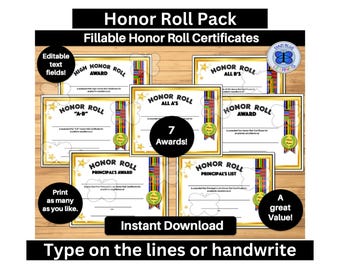Kente Fillable Honor Roll PDF Certificate #3, Editable Kente Honor Roll ...