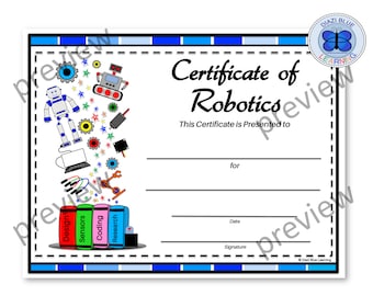 Certificate of Robotics, Robotics Award, Robotics Certificates ...
