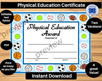 Football Certificate, Editable Football Certificate, PDF Football ...