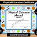 Physical Education Certificate, PE Certificate, Editable PE Certificate ...