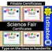 Science Fair Certificates, PDF Science Fair Certificates, Editable ...