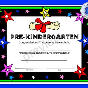 Pre-k Diplomas, Pre-k Certificates, End of Year Certificate, Printable ...