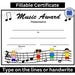 Music Certificates, Printable Music Certificates, Music Awards ...