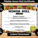 Kente Fillable Honor Roll PDF Certificate #1, Editable Kente Honor Roll ...