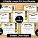 Set of 7 Kente Fillable Honor Roll PDF Certificates 2, Editable Kente ...