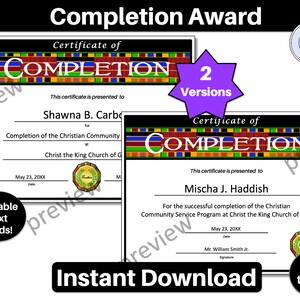 Kente Certificate of Completion With Bonus Certificate, Editable ...
