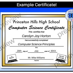 Computer Science Certificates, Programming Certificate, Coding Award ...