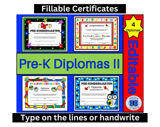 Pre-k Diplomas, Pre-k Certificates, End of Year Certificate, Printable ...