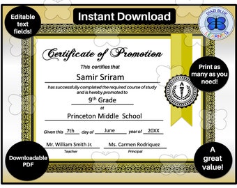 Set of 7 Kente Fillable Honor Roll PDF Certificates 2 - Etsy