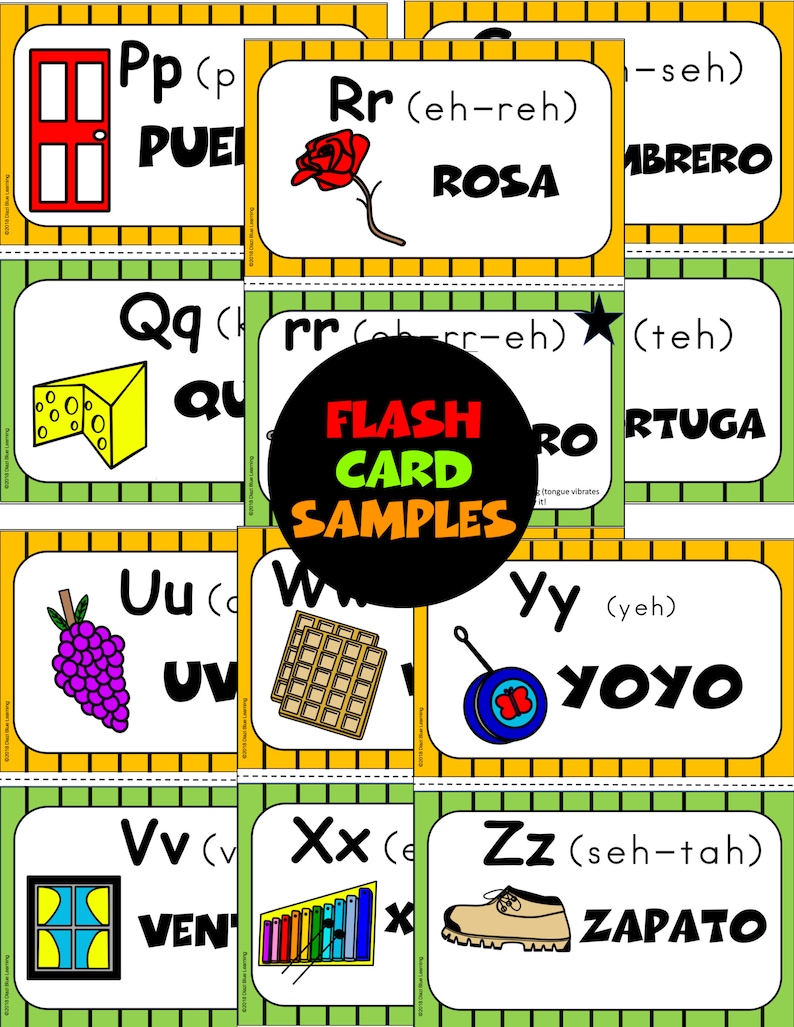 Spanish Alphabet Flash Cards, Spanish Alphabet, Spanish Letter of the ...