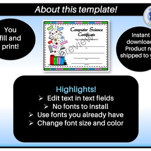 Computer Science Certificate, Coding Award, Coding Certificates, Coding ...