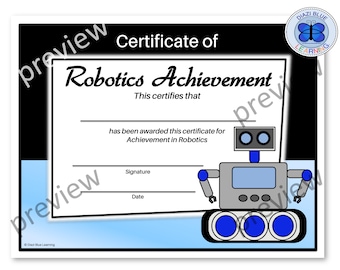 Certificate of Robotics, Robotics Award, Robotics Certificates ...