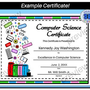 Computer Science Certificate, Coding Award, Coding Certificates, Coding ...