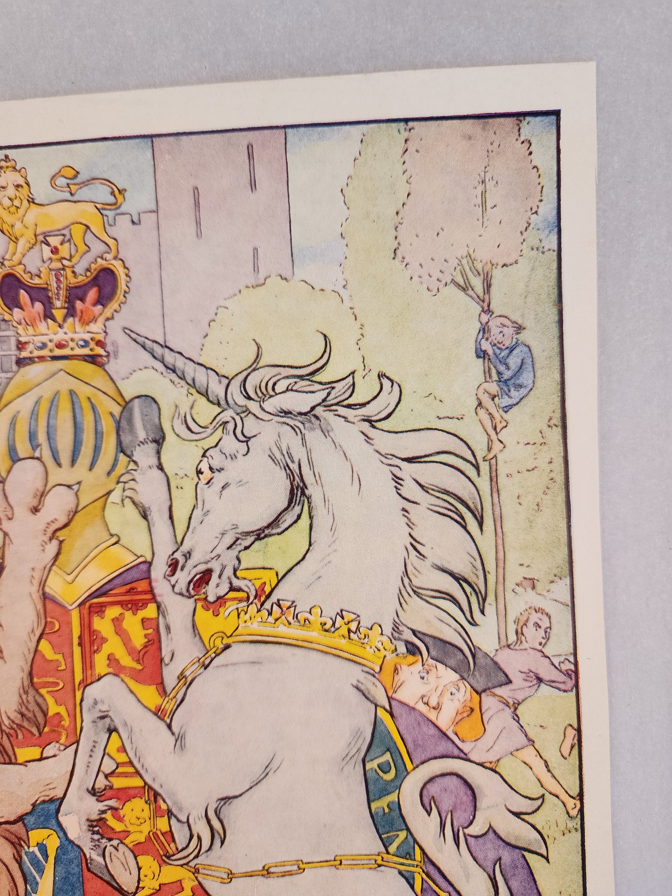 Vintage Children's Print: "the Nursery Rhymes" the Lion & the Unicorn ...