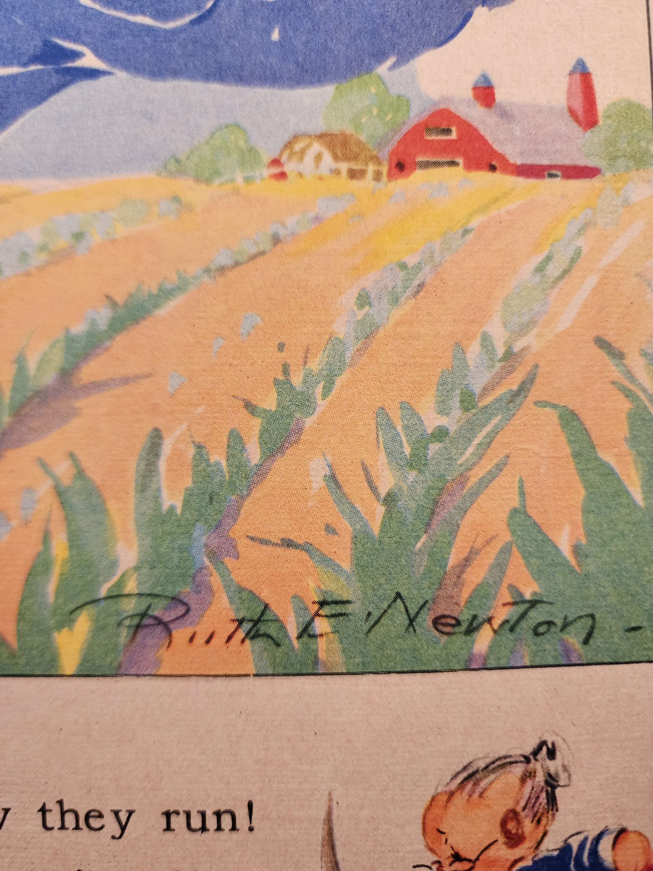 Vintage Children's Print: Three Blind Mice From animal Mother Goose by ...