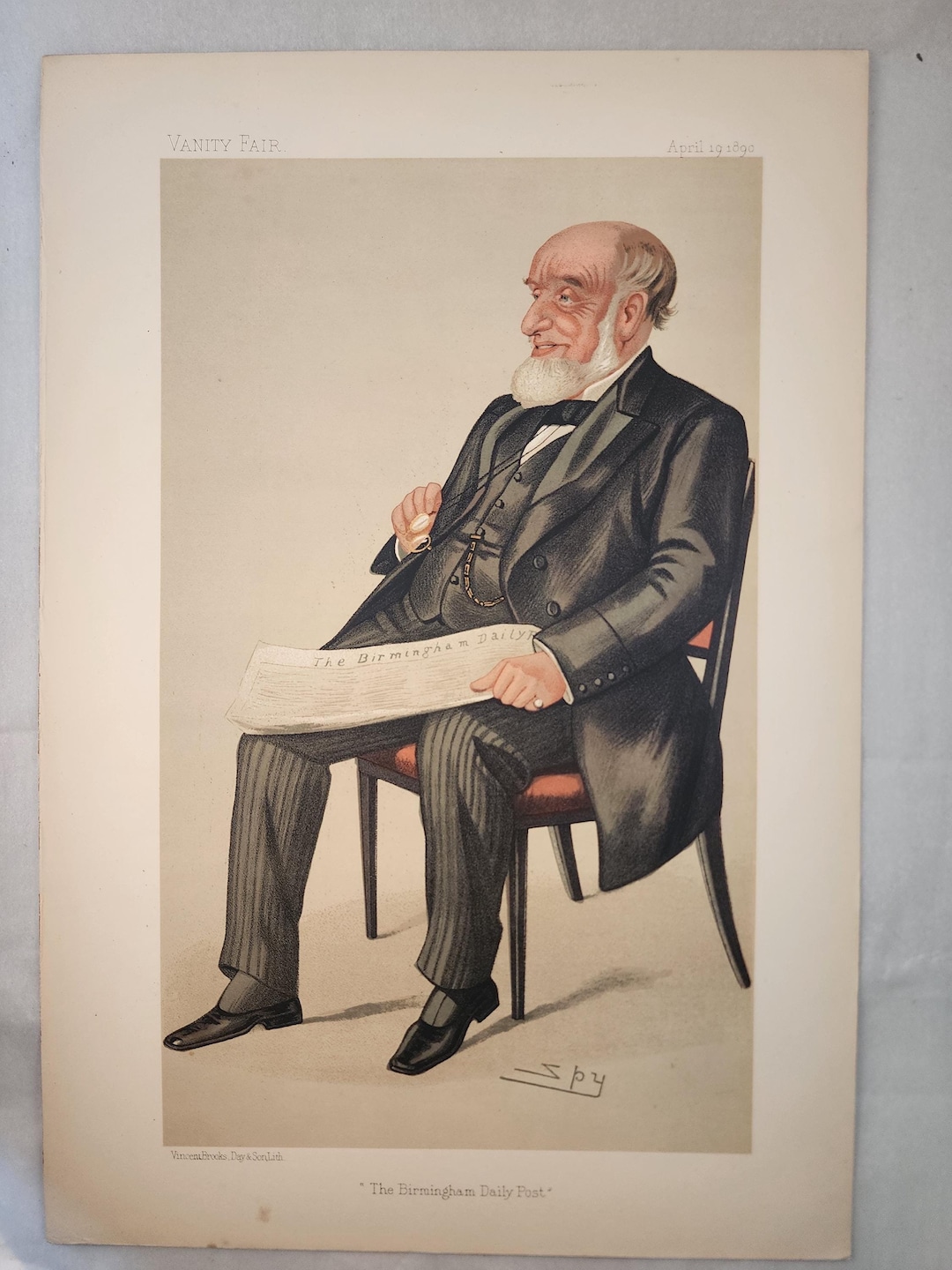 Original 1890 Vanity Fair Spy Print: Mr. John Jaffray, J.P., D.L., Men ...
