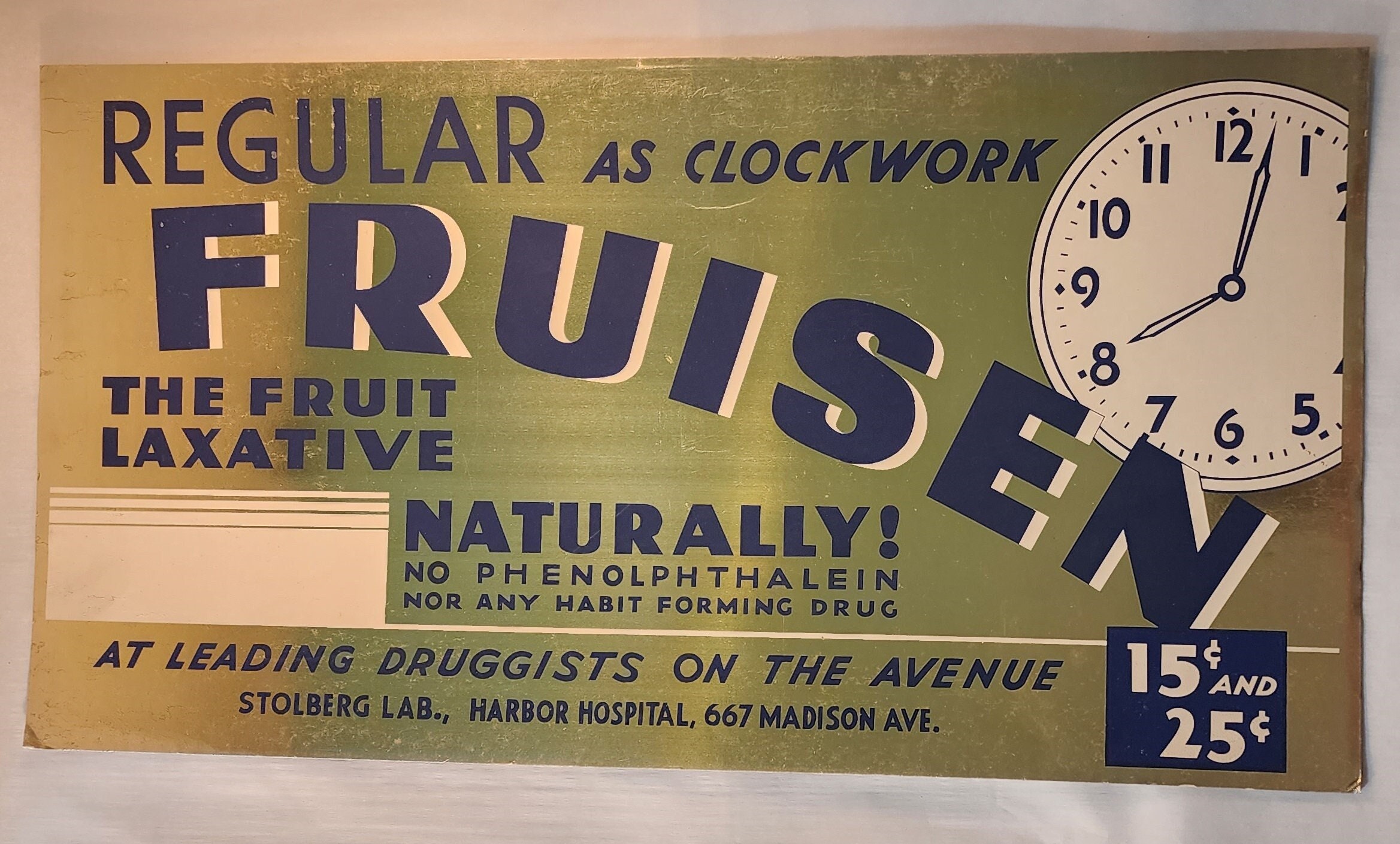 Vintage Trolley Car Advertising Sign: Fruisen the Fruit Laxative - Etsy
