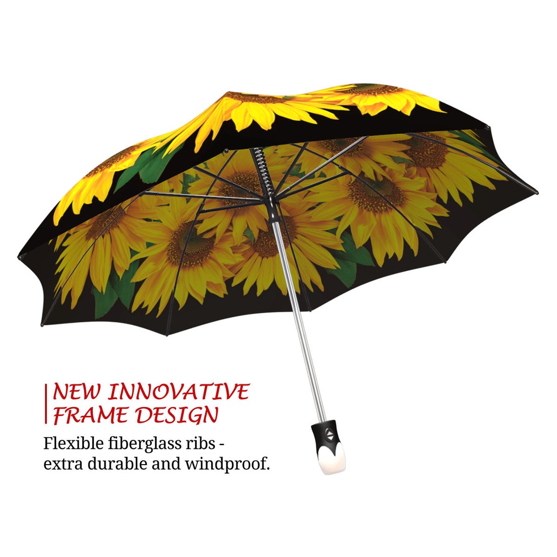 Sunflowers Umbrella - Unique Colourful Large Canopy Fashion Windproof ...