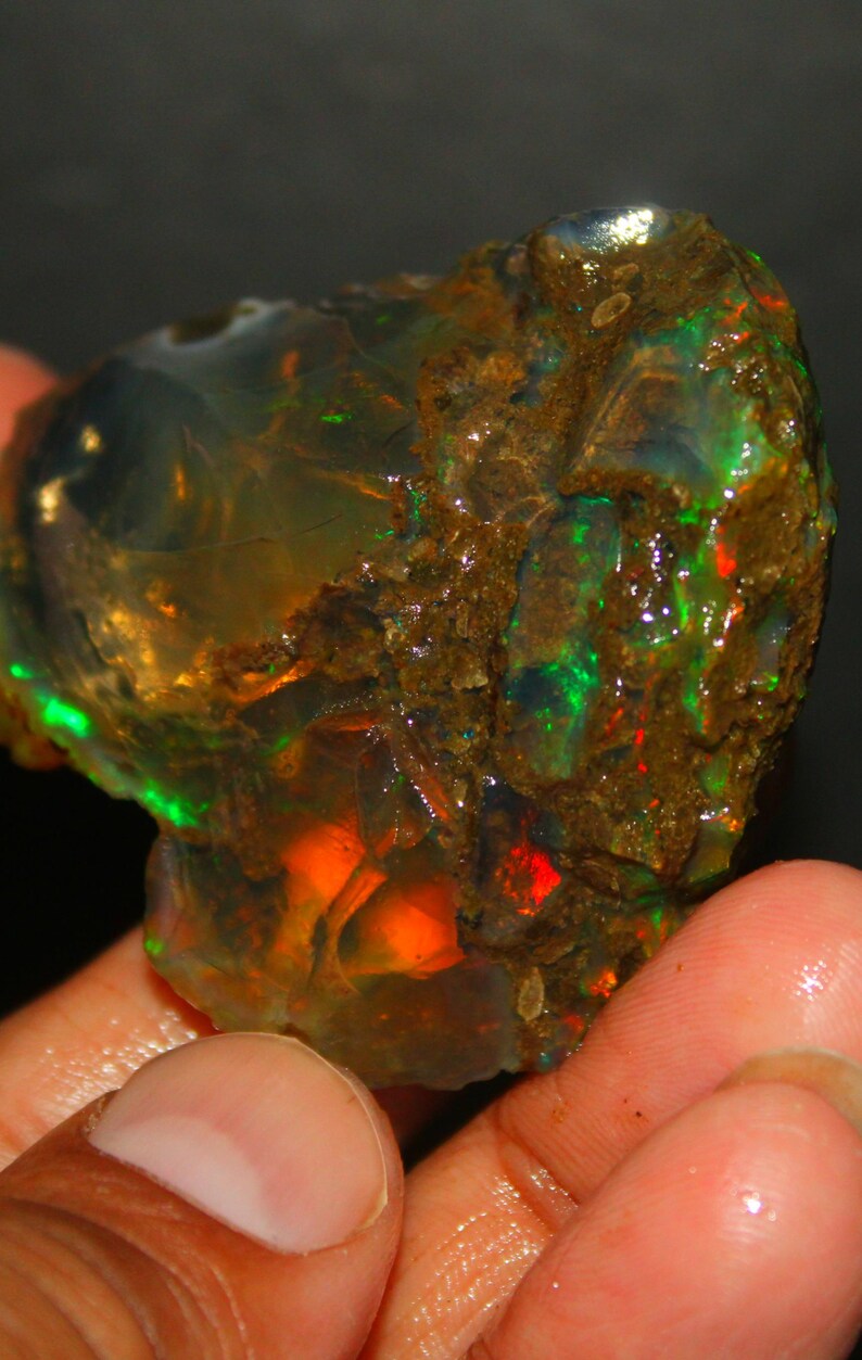 216.45 Ct Opal Rough, Ethiopian Welo Fire Natural Opal Raw, Wet Opal ...