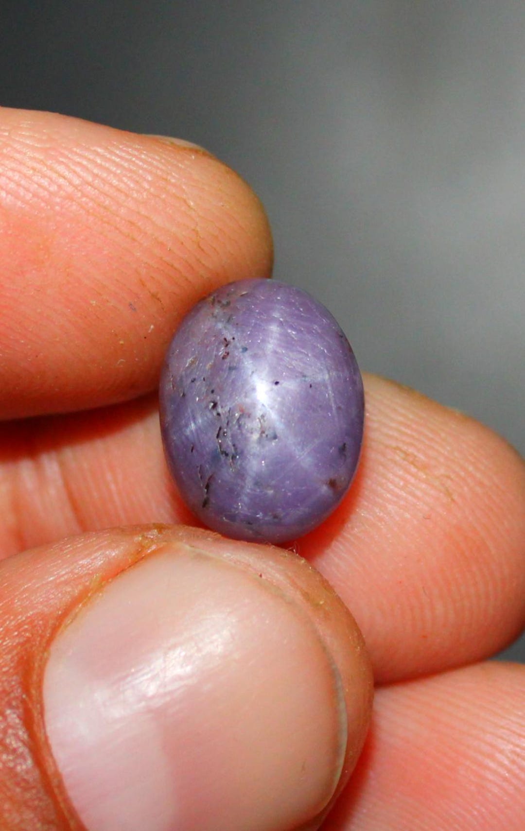 Ruby Star Sapphire Gemstone, Oval Purple Ruby Star Cabochon, 6 Rays ...