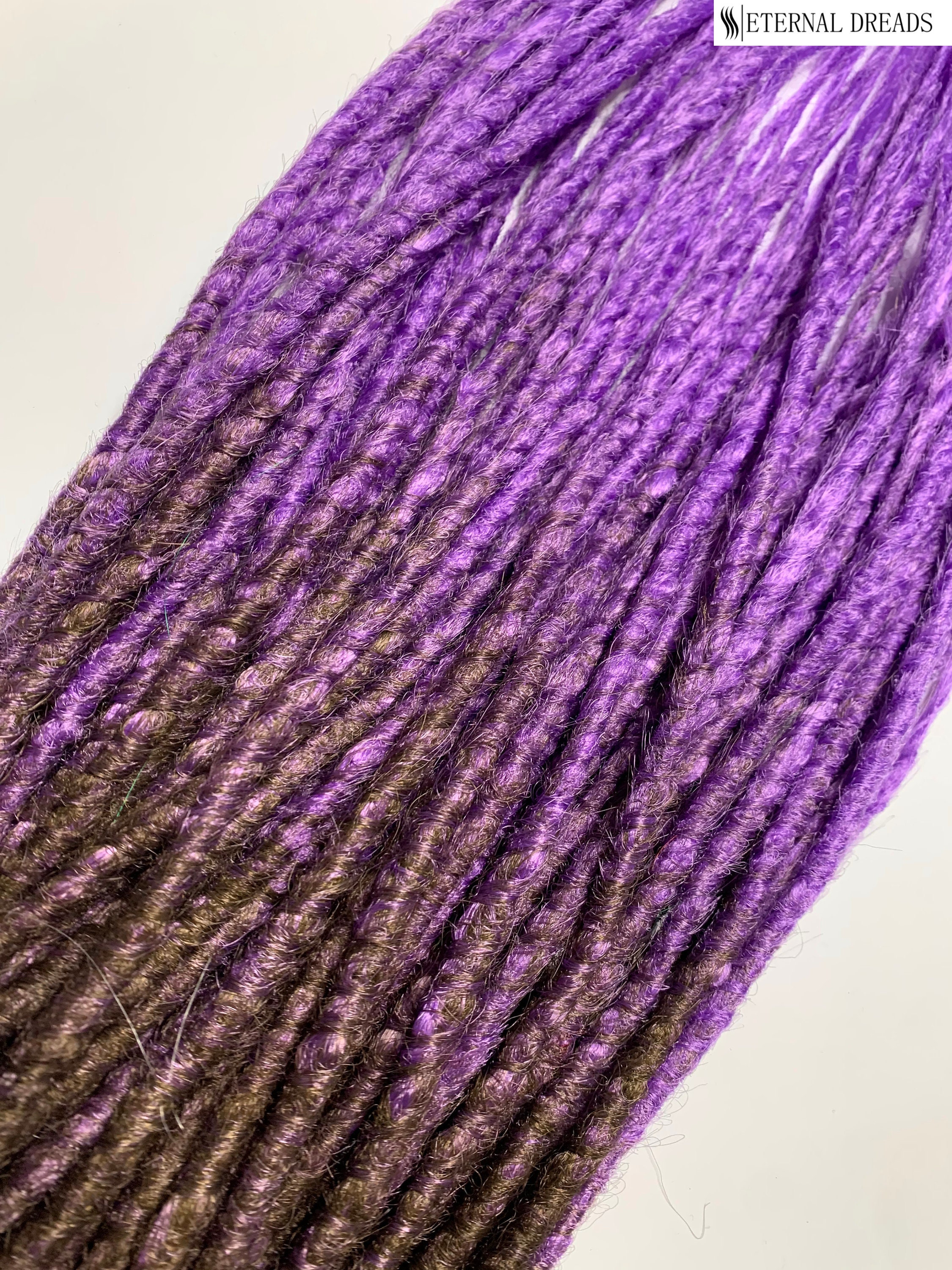 Brown and PASTEL Violet Set of DREADLOCK Extensions. Synthetic | Etsy