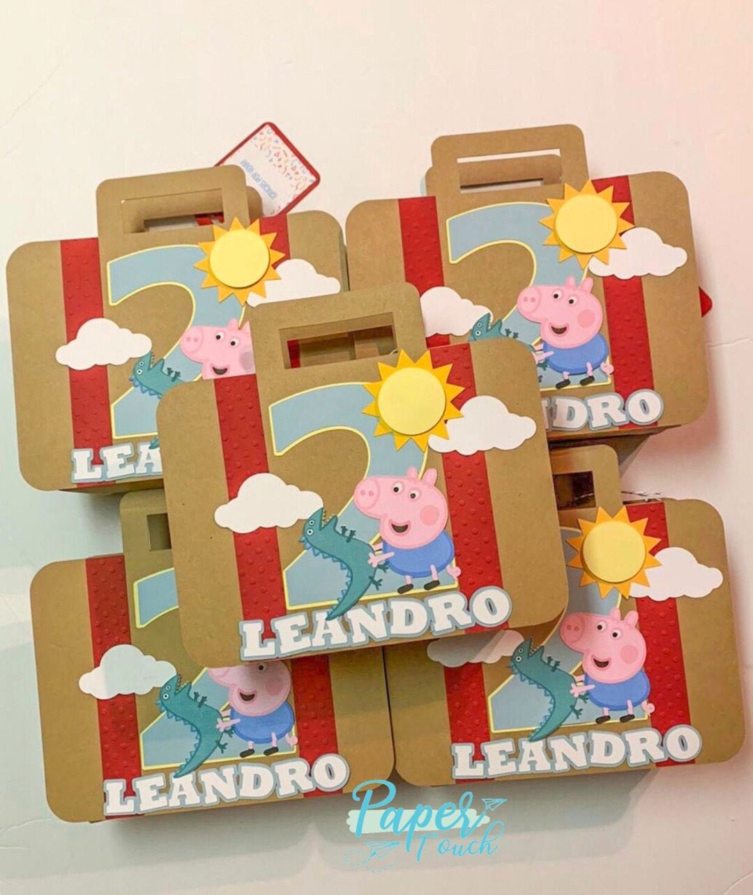 George Pig Birthday Favor Box | George Pig Party Favor Bags | Peppa Pig ...