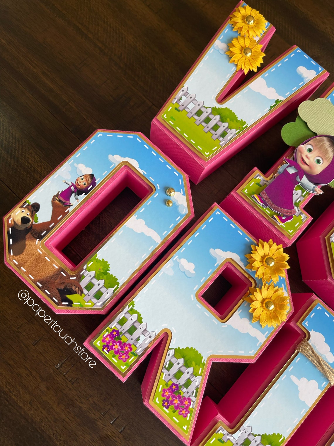 Masha and the Bear 3D Letters 3D Letters Custom Letters - Etsy