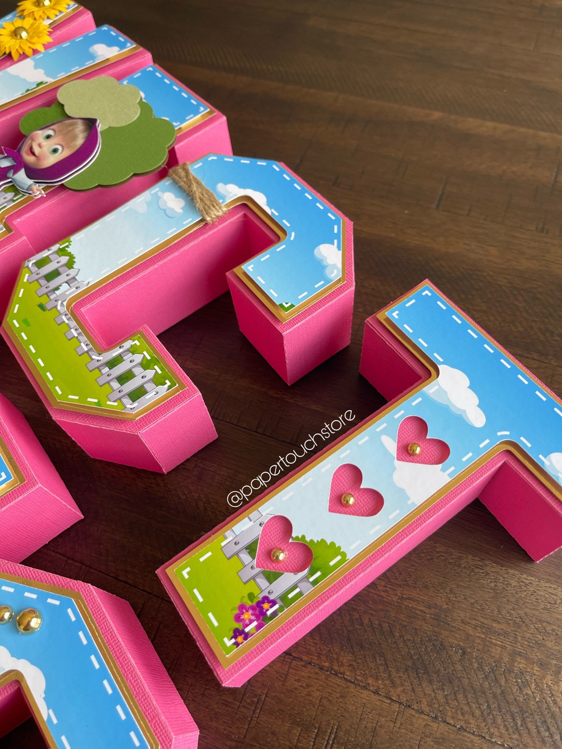 Masha and the Bear 3D Letters 3D Letters Custom Letters - Etsy