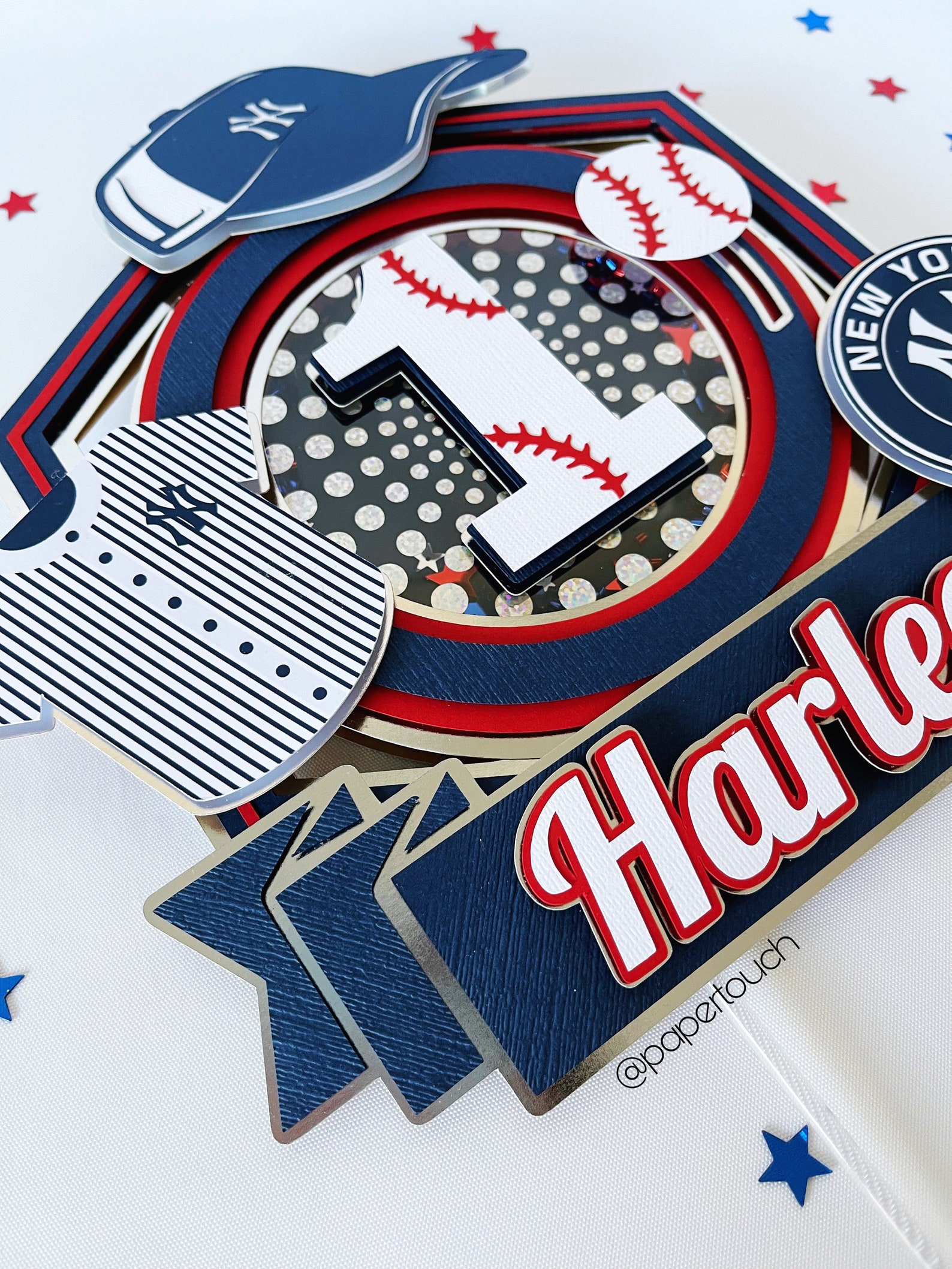 Baseball Cake Topper Yankees Cake Topper Baseball Shaker | Etsy