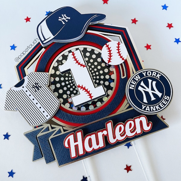 Yankees Baseball Cake Topper - Etsy