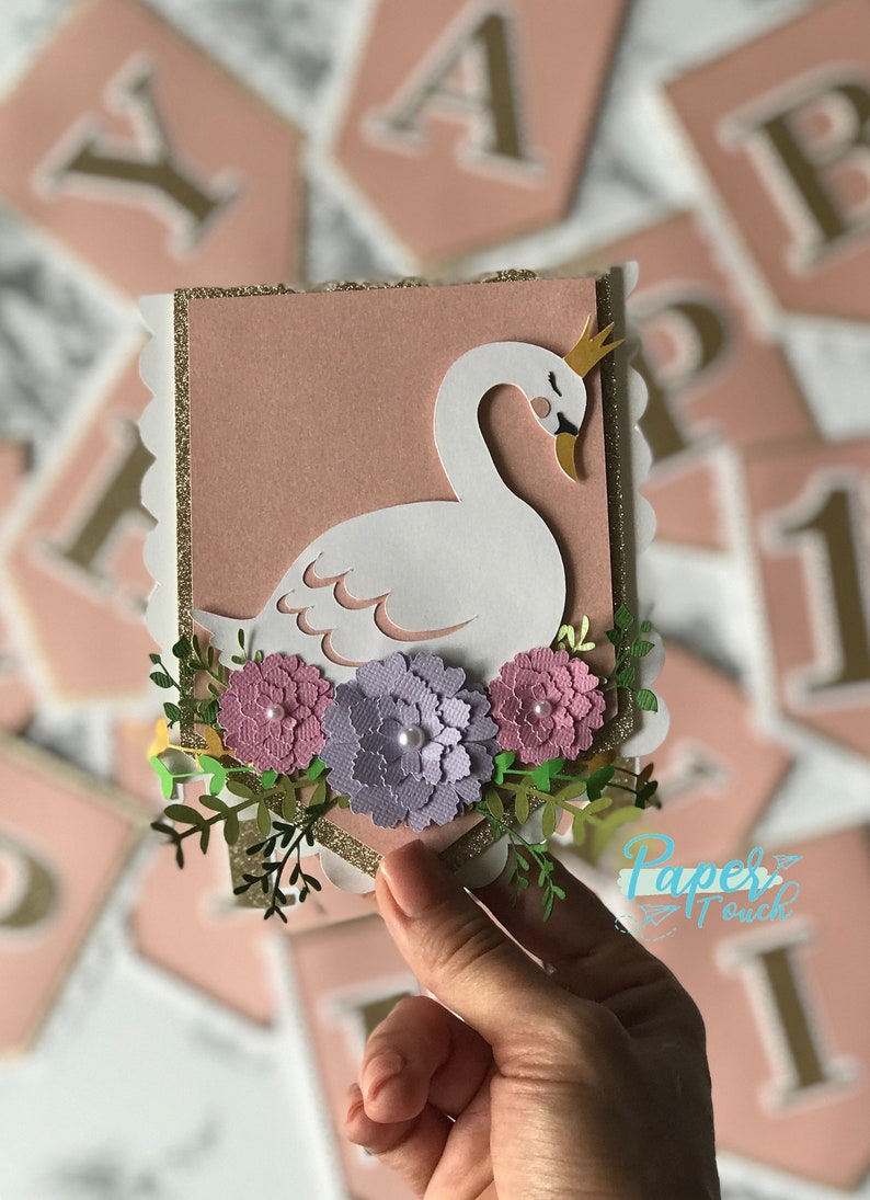 Swan Birthday Banner Swan Party Decor Swan Baby Shower | Etsy