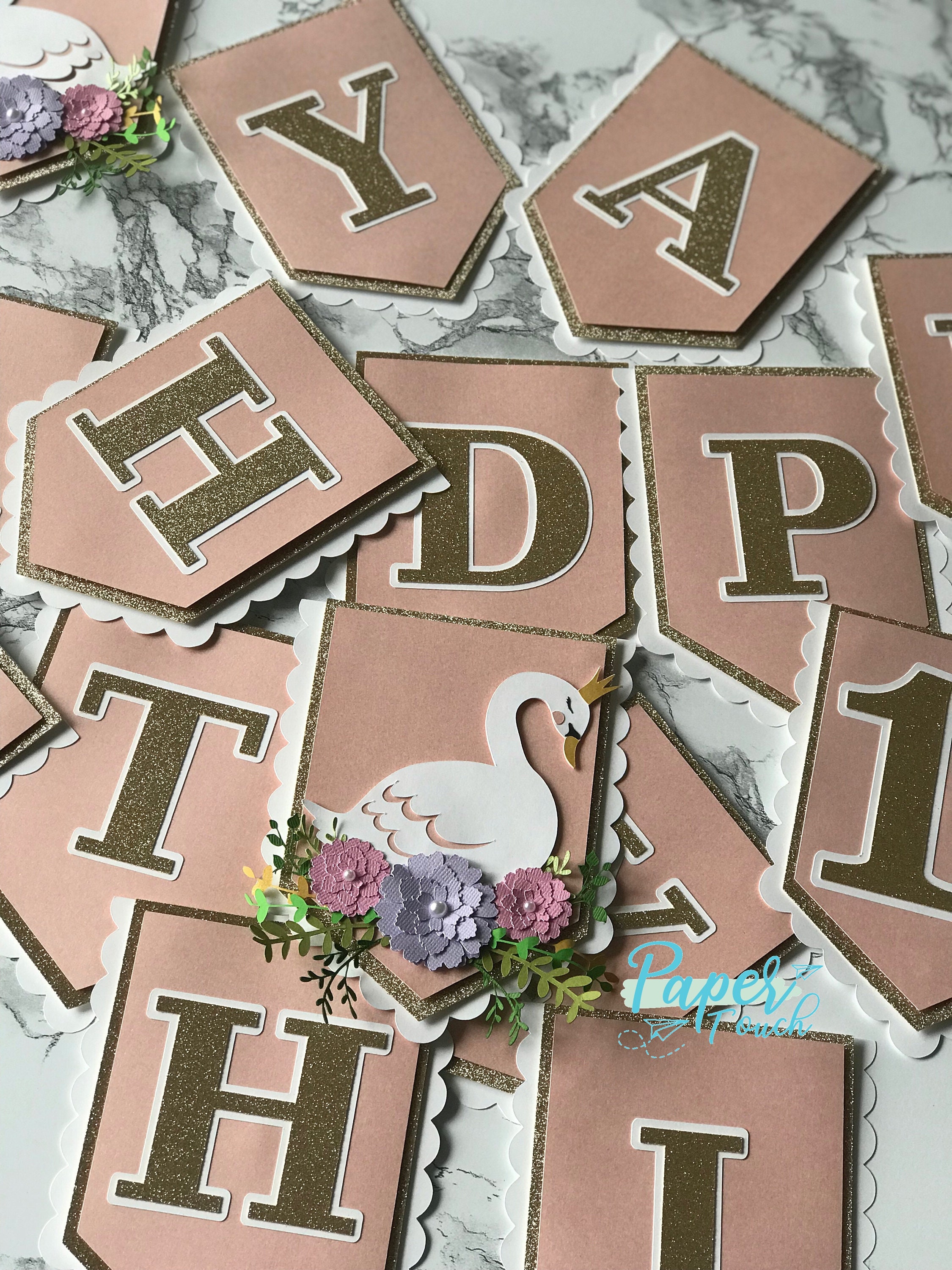 Swan Birthday Banner Swan Party Decor Swan Baby Shower | Etsy