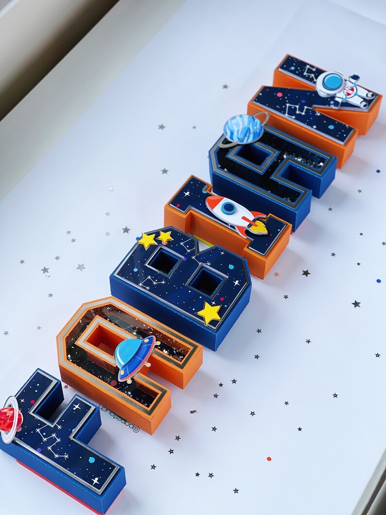 Outer Space 3D Letters Rocket Birthday Astronaut Party | Etsy