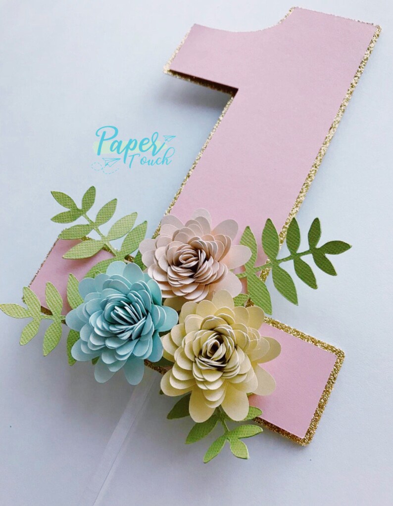 Floral Cake Topper Flower Theme Cake Topper First Birthday - Etsy