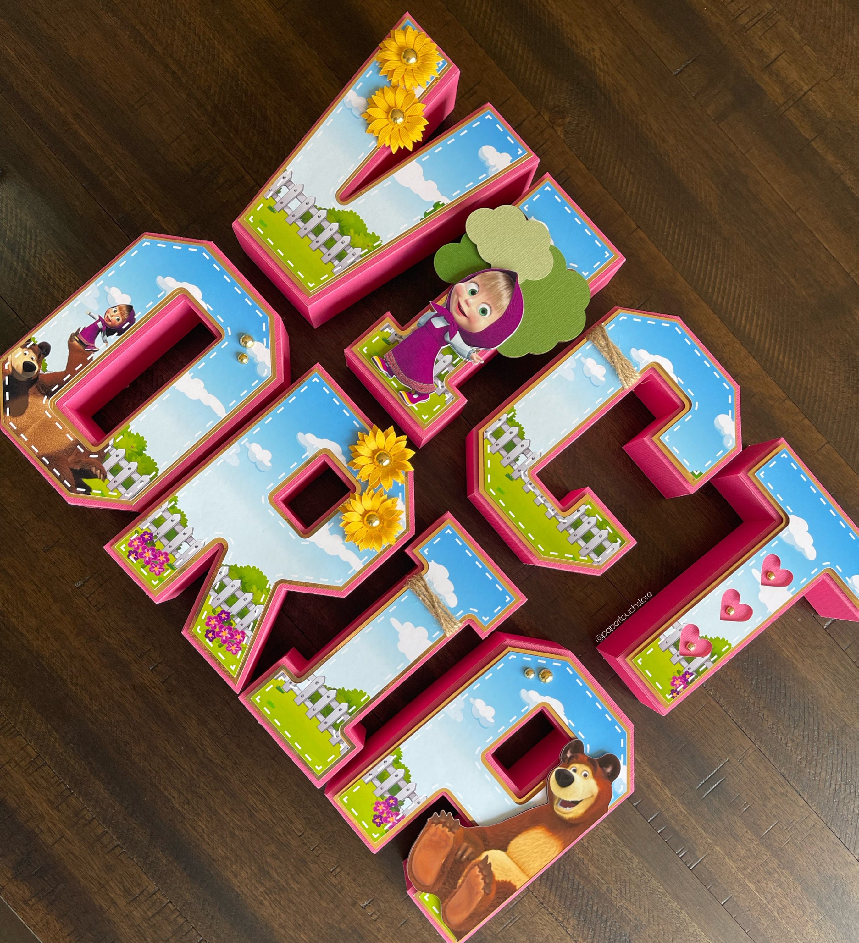 Masha and the Bear 3D Letters 3D Letters Custom Letters - Etsy