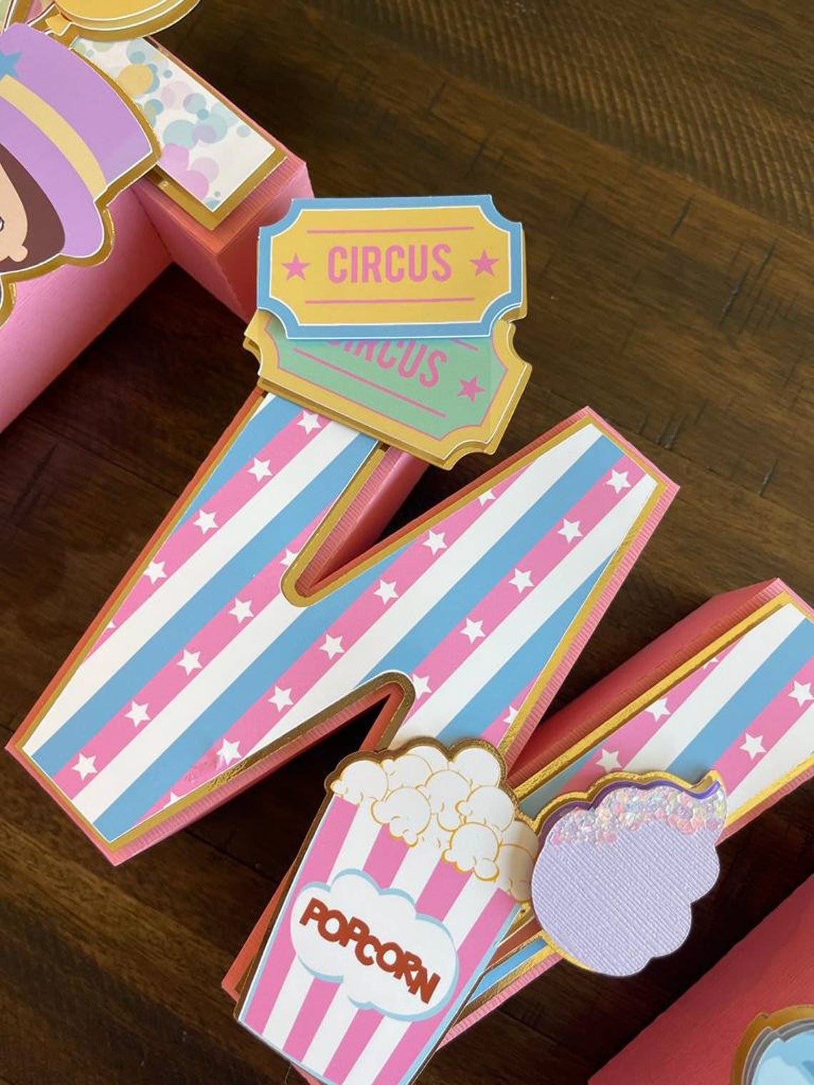 Circus 3D Letters Pink Circus Circus Girl - Etsy