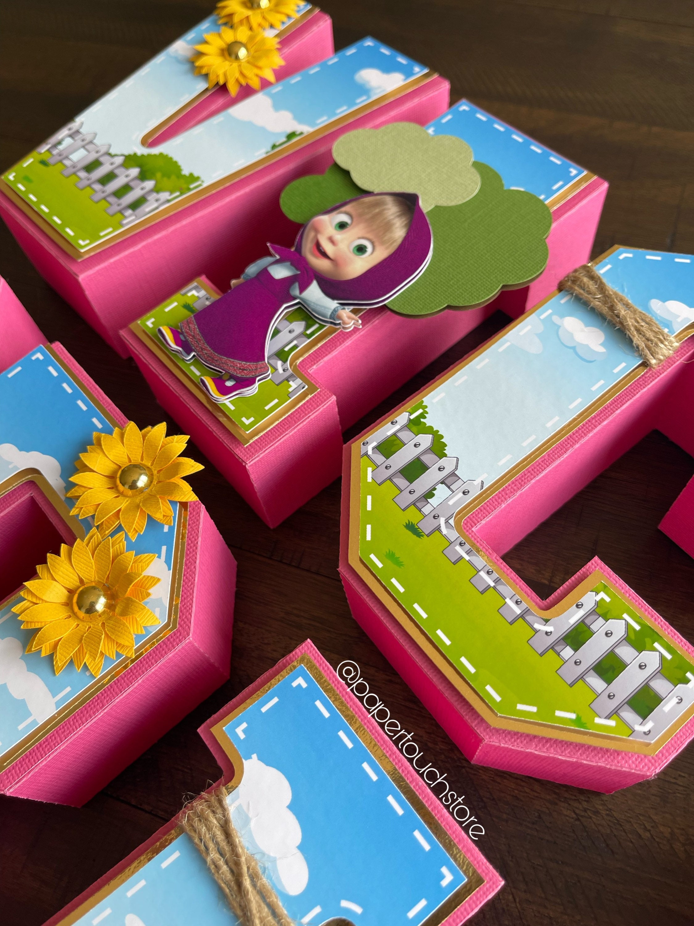 Masha and the Bear 3D Letters 3D Letters Custom Letters - Etsy