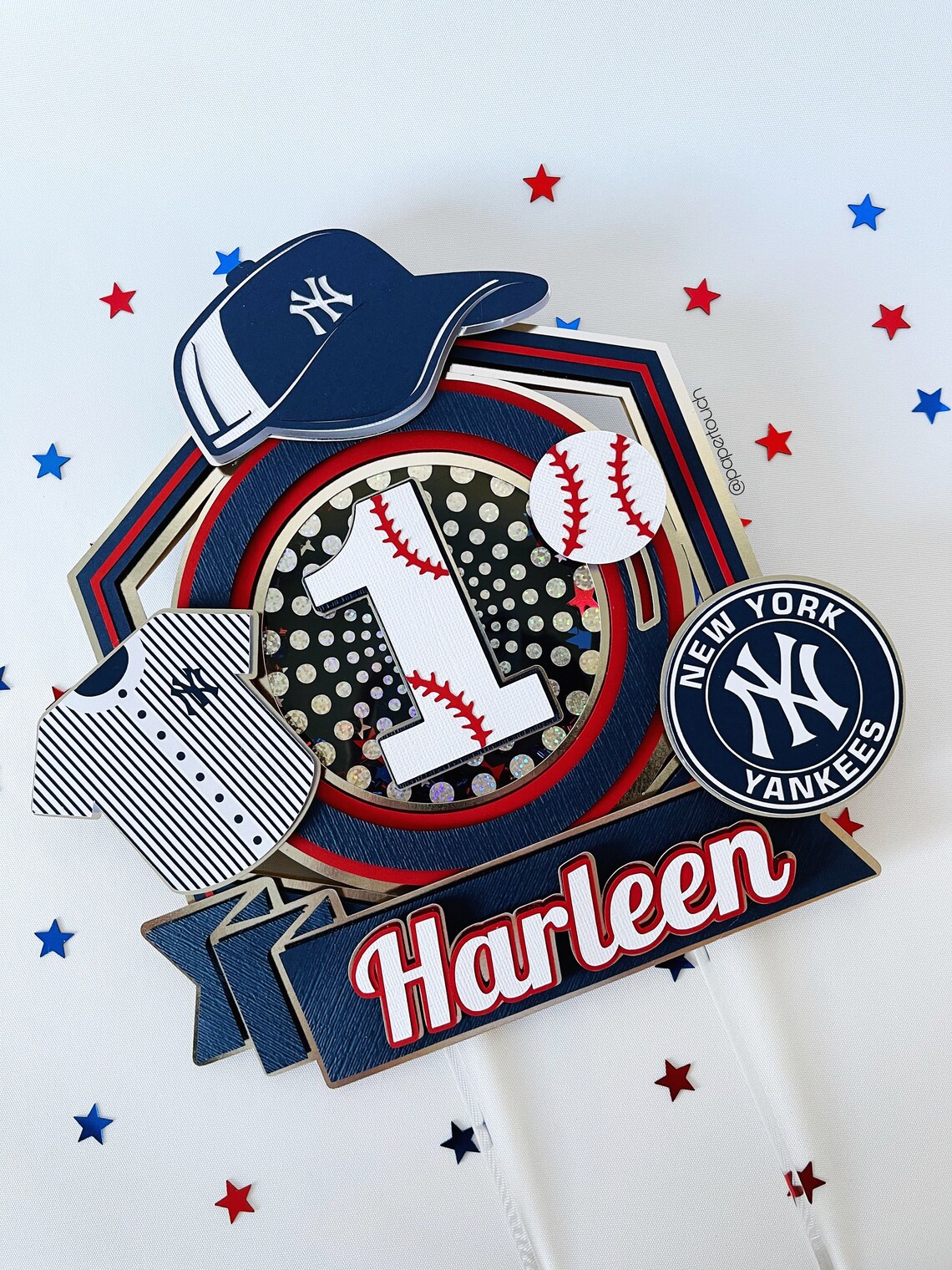 Baseball Cake Topper Yankees Cake Topper Baseball Shaker - Etsy