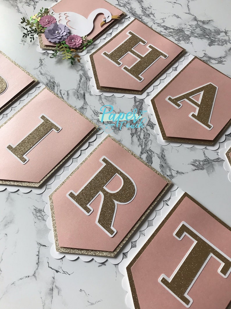 Swan Birthday Banner Swan Party Decor Swan Baby Shower | Etsy