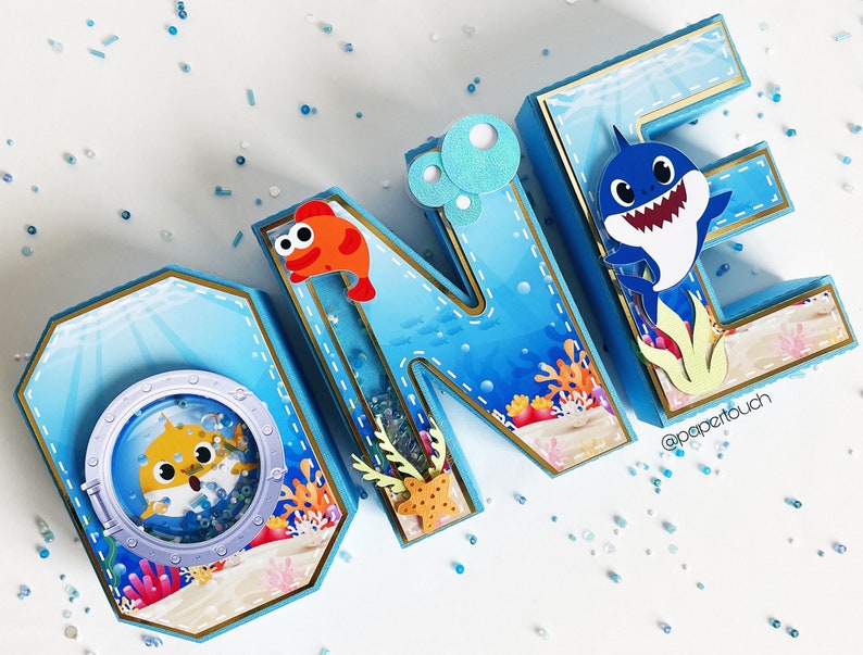 Baby Shark 3D Letters 3D Cardstock Letters Custom 3D | Etsy