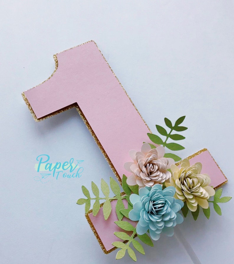 Floral Cake Topper Flower Theme Cake Topper First Birthday - Etsy