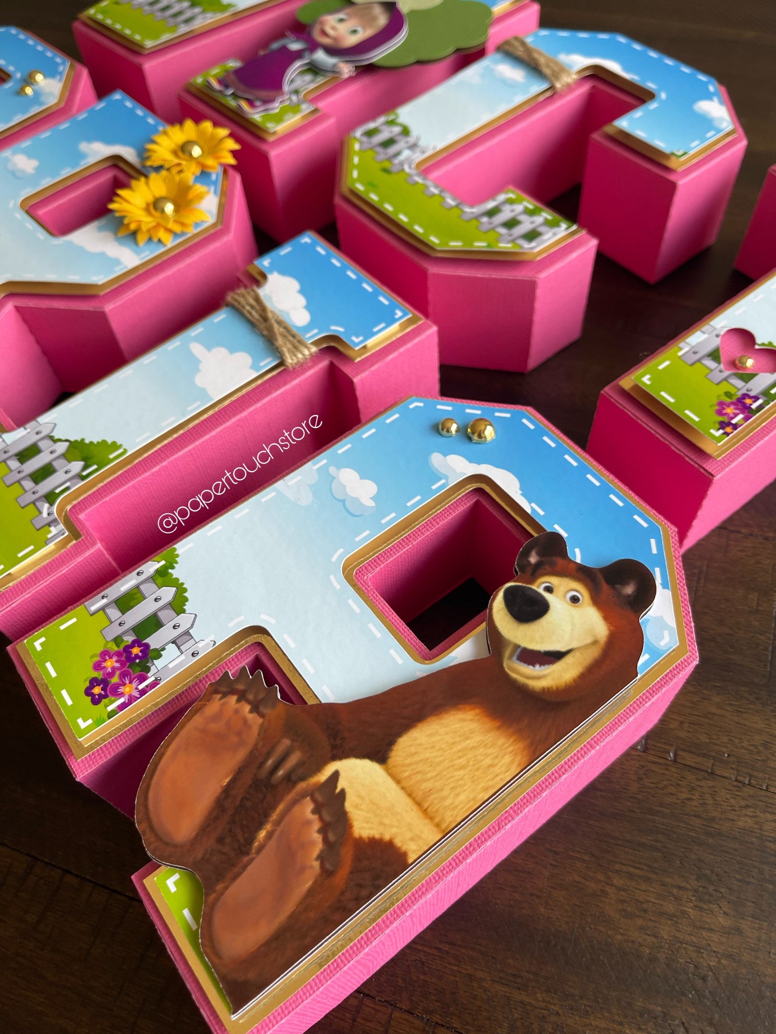 Masha and the Bear 3D Letters 3D Letters Custom Letters | Etsy Canada