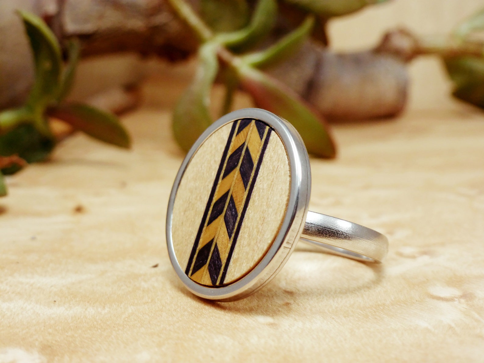 Geometric Design Ring Intense Colors Ring Minimalist Wooden - Etsy